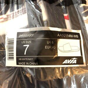 Avia | Shoes | Avia Mens Primary Sandals Slides Rubber Logo White Navy ...